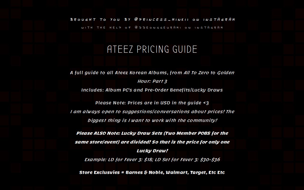 Ateez Pricing Guide